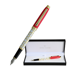 Stylo plume Taormina XL Nakâra Blanc et Rouge Enzo Varini - Beaux ...
