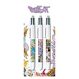 Stylo 4 couleurs Street Art Bic Modèle Aléatoire - Stylos bille Bic ...