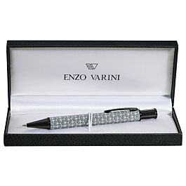 Stylo bille Palazzo Corty gris blanc noir Enzo Varini - Stylos bille ...